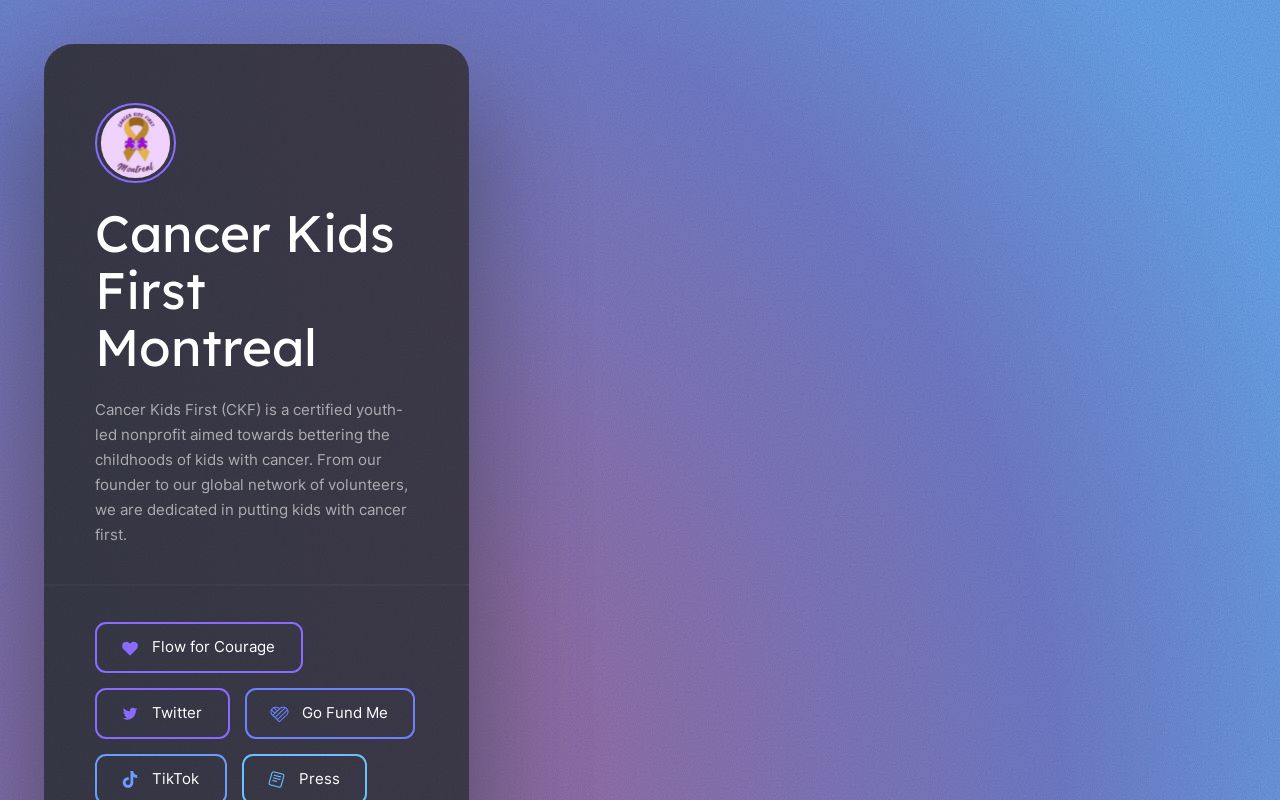 Cancer Kids First Montreal